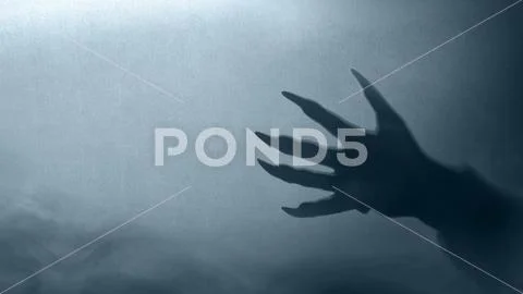 Shade of werewolf hands with fur and black claws on a blue background ...