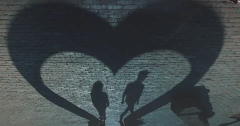 Shadow couple break up inside Big Heart ... | Stock Video | Pond5