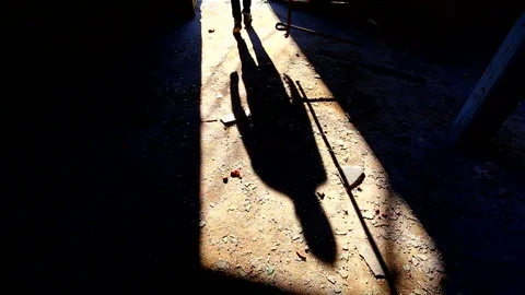 Shadow of a man walking away in spooky, ... | Stock Video | Pond5
