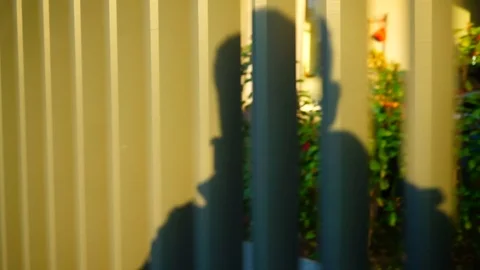 Shadow of man walking fast projected on ... | Stock Video | Pond5