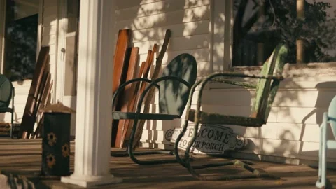 Shadows on Farmhouse Porch on Summer Eve... | Stock Video | Pond5