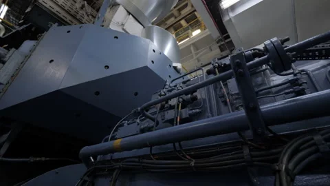 Shaft generator and gear with main engin... | Stock Video | Pond5