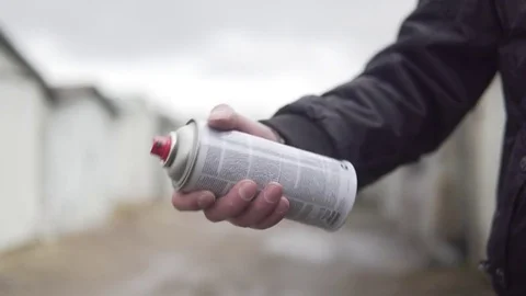 Shaking the aerosol can with paint. 4k | Stock Video | Pond5