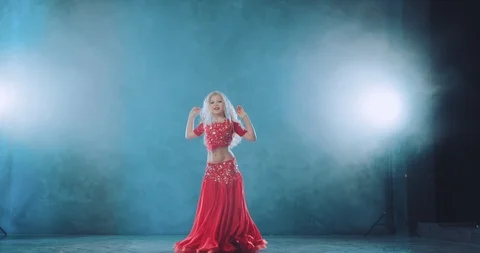 Shaking belly in oriental dance. Young b... | Stock Video | Pond5