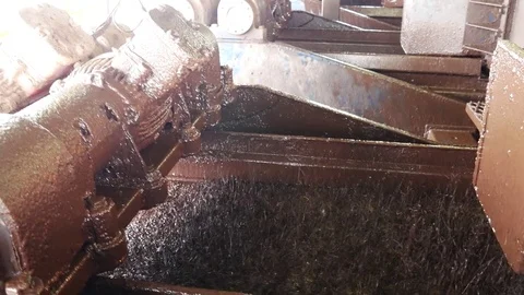 Shale shaker on an offshore oil rig sepa... | Stock Video | Pond5