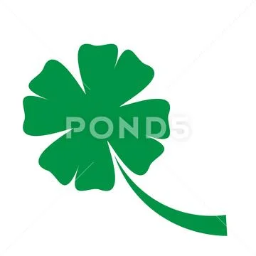 Shamrock - green four leaf clover icon. Good luck theme design element ...