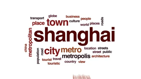 Shanghai animated word cloud, text desig... | Stock Video | Pond5