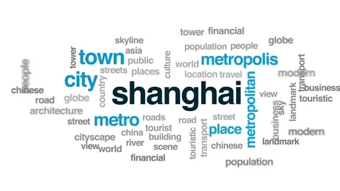 Shanghai animated word cloud, text desig... | Stock Video | Pond5
