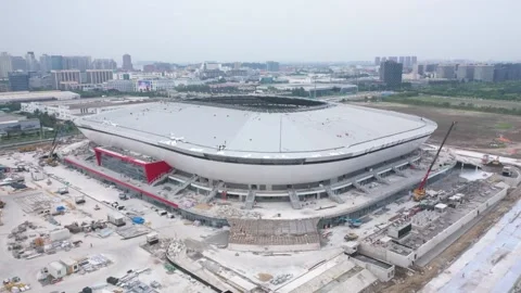 Shanghai Pudong Football Stadium Project... | Stock Video | Pond5
