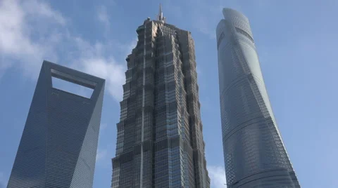 Shanghai skyline, modern tall office tow... | Stock Video | Pond5