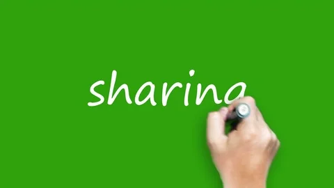 Sharing - Writing with marker on green s... | Stock Video | Pond5