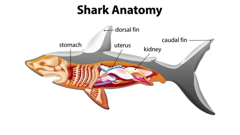 Shark Anatomy Diagram Animation | Stock Video | Pond5