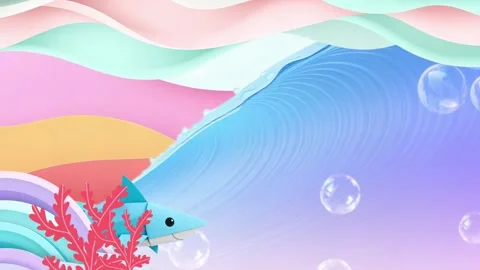 Shark and wave on ocean background anima... | Stock Video | Pond5