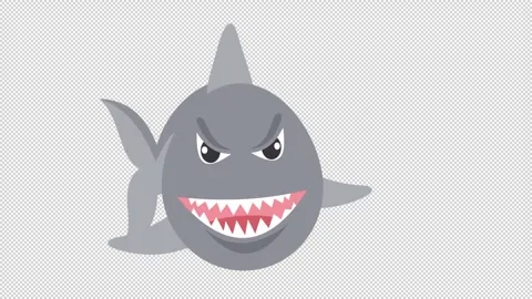 Shark. Animation of a shark fish. Cartoo... | Stock Video | Pond5