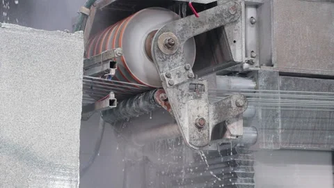 Sharp diamond wires cut through hard gra... | Stock Video | Pond5