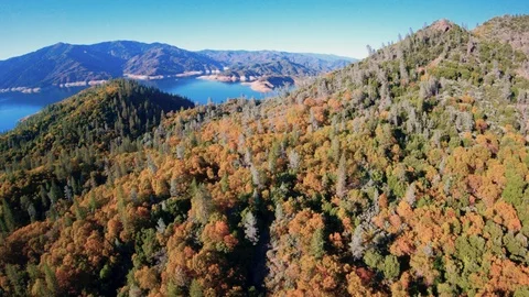 Shasta Lake Aerial Overview Flying Revea... | Stock Video | Pond5
