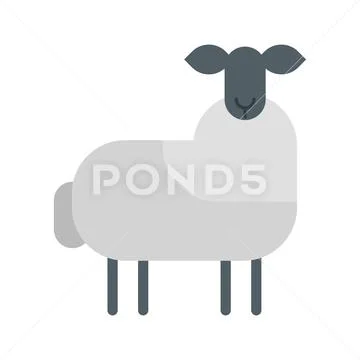 Sheep flat clipart vector illustration Illustration #165128868