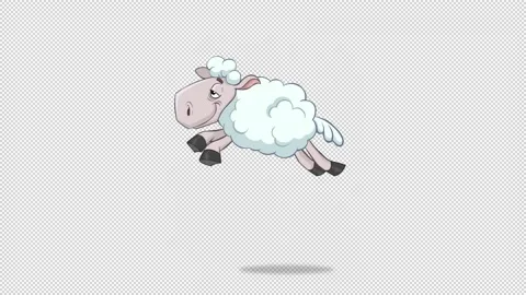 Sheep Jumping loop cycle animation. | Stock Video | Pond5