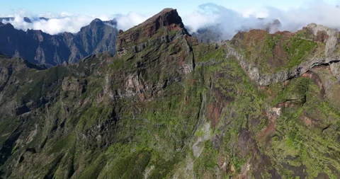 Sheer Rock Wall Of Pico do Arieiro Peak ... | Stock Video | Pond5