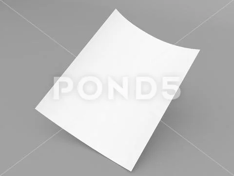 Sheet curved of white paper A4 for office on a gray background ...