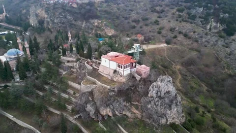 Sheikh Edebali Tomb aerial video footage | Stock Video | Pond5