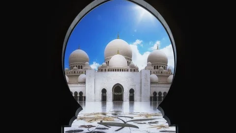 Sheikh Zayed Grand Mosque - Door perspec... | Stock Video | Pond5