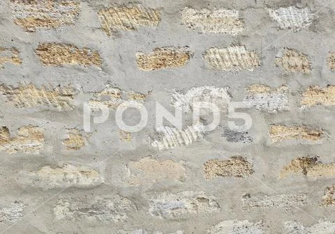 Shell block wall for background, front view ~ Hi Res #141337578