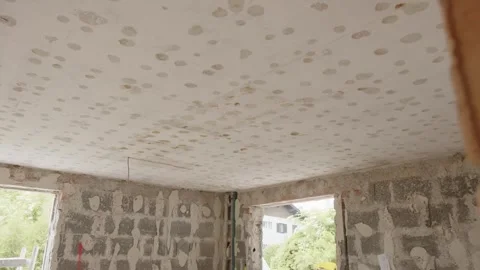 shell interior rooms of house constructi... | Stock Video | Pond5