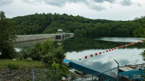 Shepaug Dam, hydroelectric, with Lake Li... | Stock Video | Pond5