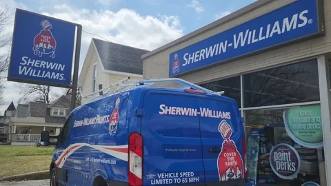 Sherwin Williams Signage Building Street | Stock Video | Pond5