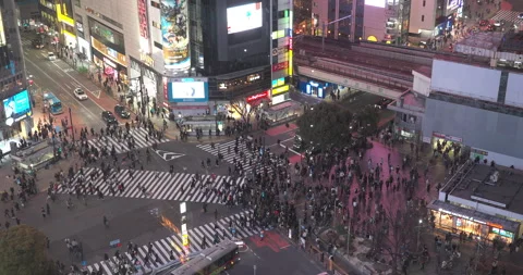 Shibuya scramble crossing crowd of peopl... | Stock Video | Pond5