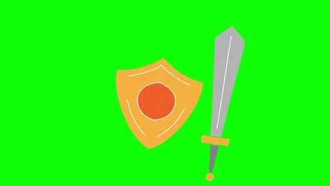 shield and sword hand drawn animation gr... | Stock Video | Pond5