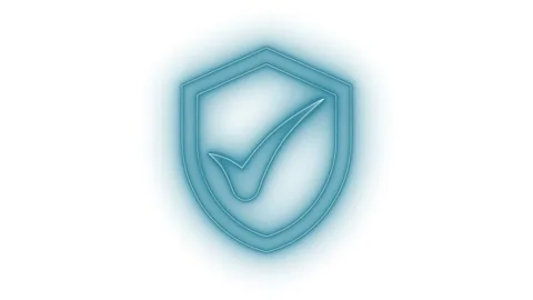 Shield with Checkmark Symbol, Retro Neon... | Stock Video | Pond5