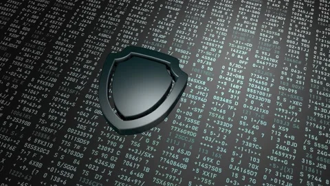 Shield icon on the background of numbers... | Stock Video | Pond5