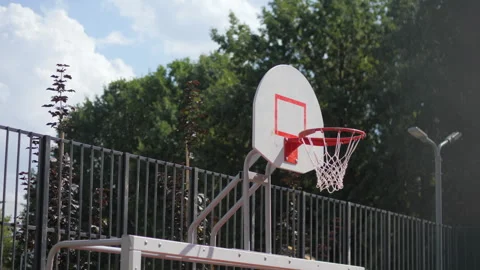 Shield with rim and net on basketball sp... | Stock Video | Pond5