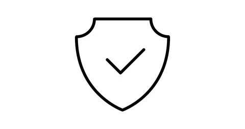 shield with tick animated outline icon | Stock Video | Pond5