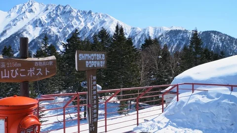 Shinhotaka Ropeway Okuhida villages obse... | Stock Video | Pond5