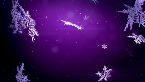 shining 3d snowflakes fly in air on a pu... | Stock Video | Pond5
