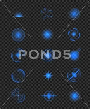 Shining stars with glow effect and sparks vector illustration: Graphic #241480741