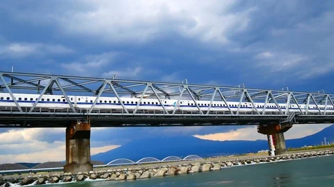 Shinkansen Bridge Stock Video Footage | Royalty Free Shinkansen Bridge ...