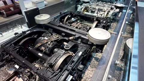 Shinkansen train bogie showing its mecha... | Stock Video | Pond5