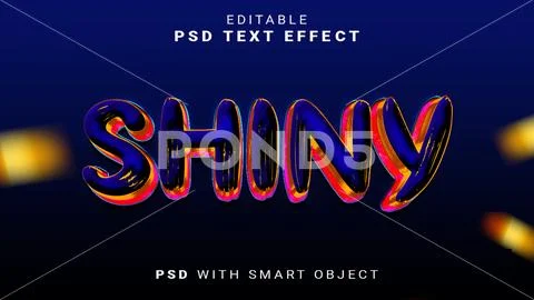 Shiny 3d Text Effect Editable PSD ~ PSD Template #265965254