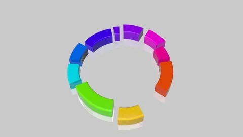 Shiny Animated 3D Pie Chart | Stock Video | Pond5