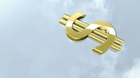 Shiny dollar money sign. 3d rendering 4K | Stock Video | Pond5