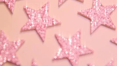 Glow glitter stars pink store