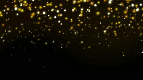 Shiny gold glitter sparkles rain falling... | Stock Video | Pond5