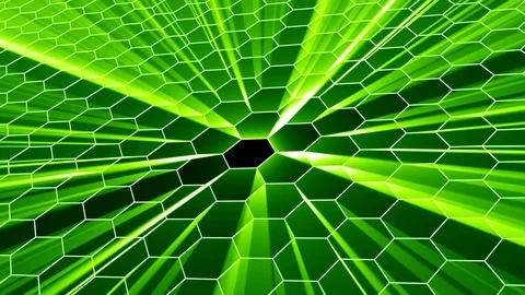 shiny hexagonal grid net field landscape... | Stock Video | Pond5