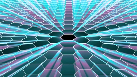 shiny hexagonal grid net field landscape... | Stock Video | Pond5