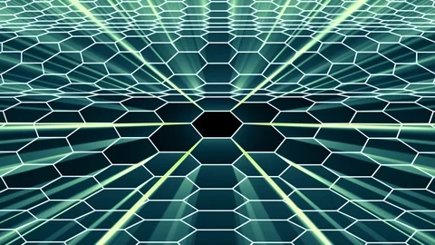 shiny hexagonal grid net waving field la... | Stock Video | Pond5