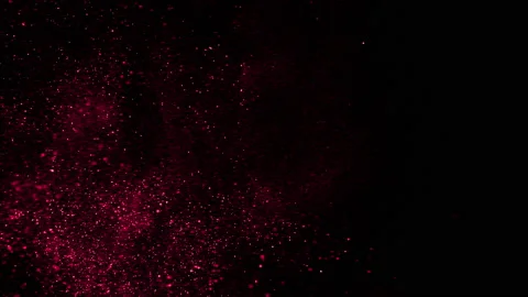 Shiny red dust particles on alpha backgr... | Stock Video | Pond5